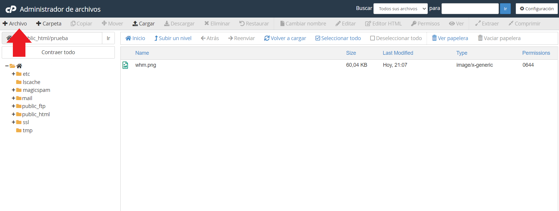 Cómo administrar archivos y directorios en cPanel